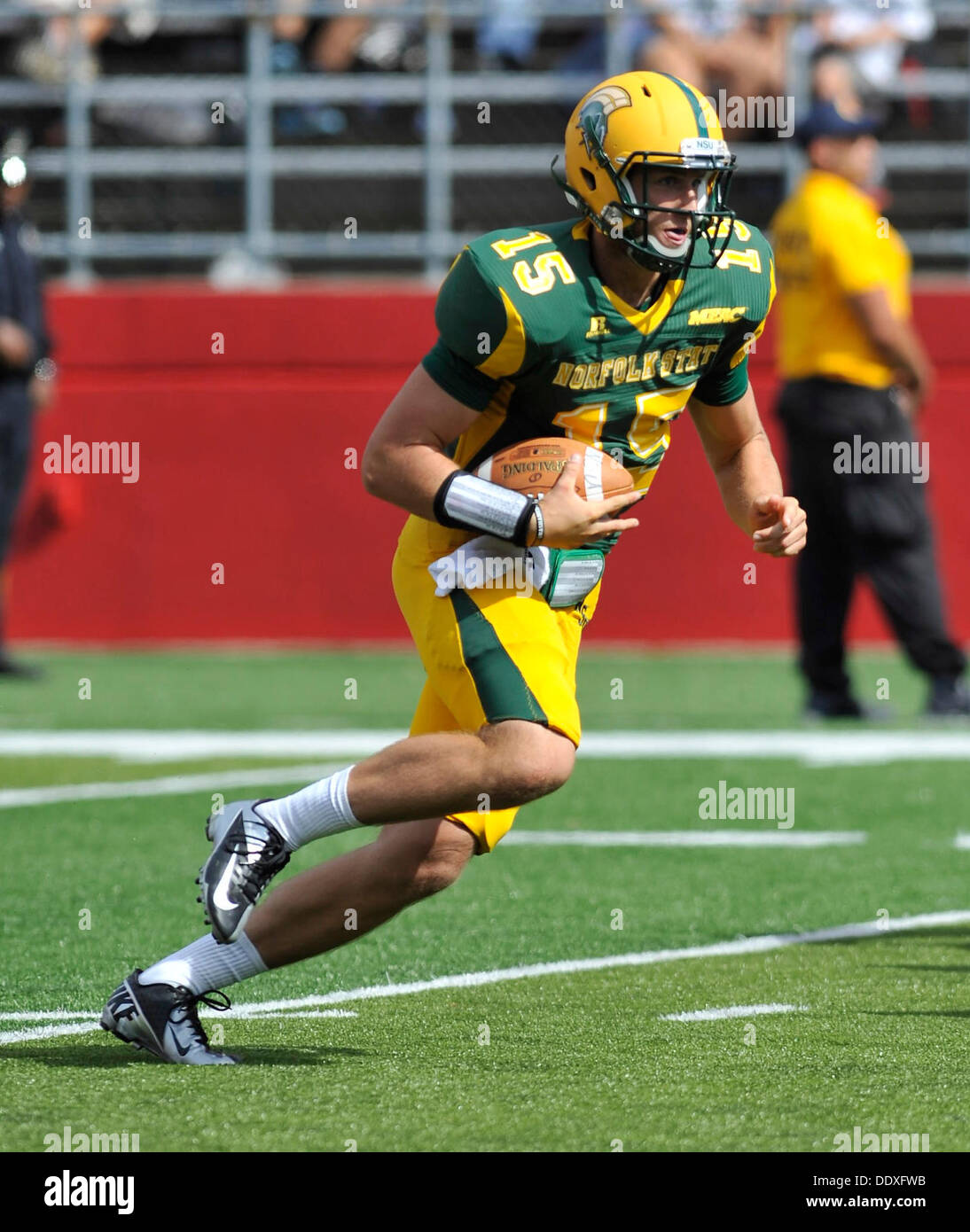 Piscataway, New Jersey, USA. 7th Sep, 2013. Norfolk State's quarterback ...