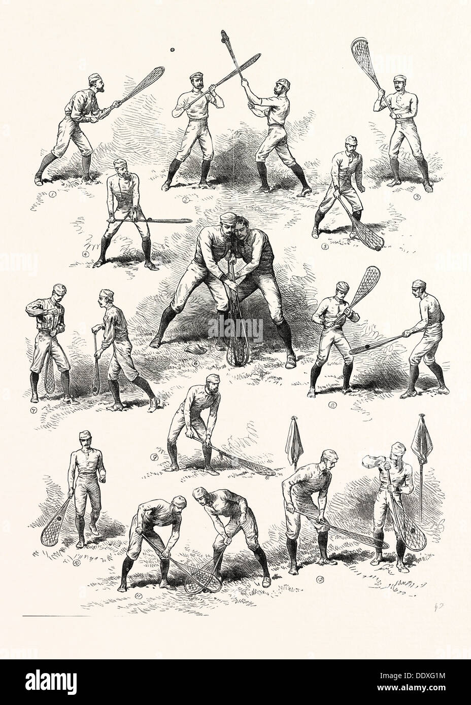 THE CANADIAN GAME OF LA CROSSE: 1. Catching. 2. and 3. Checking. 4 ...