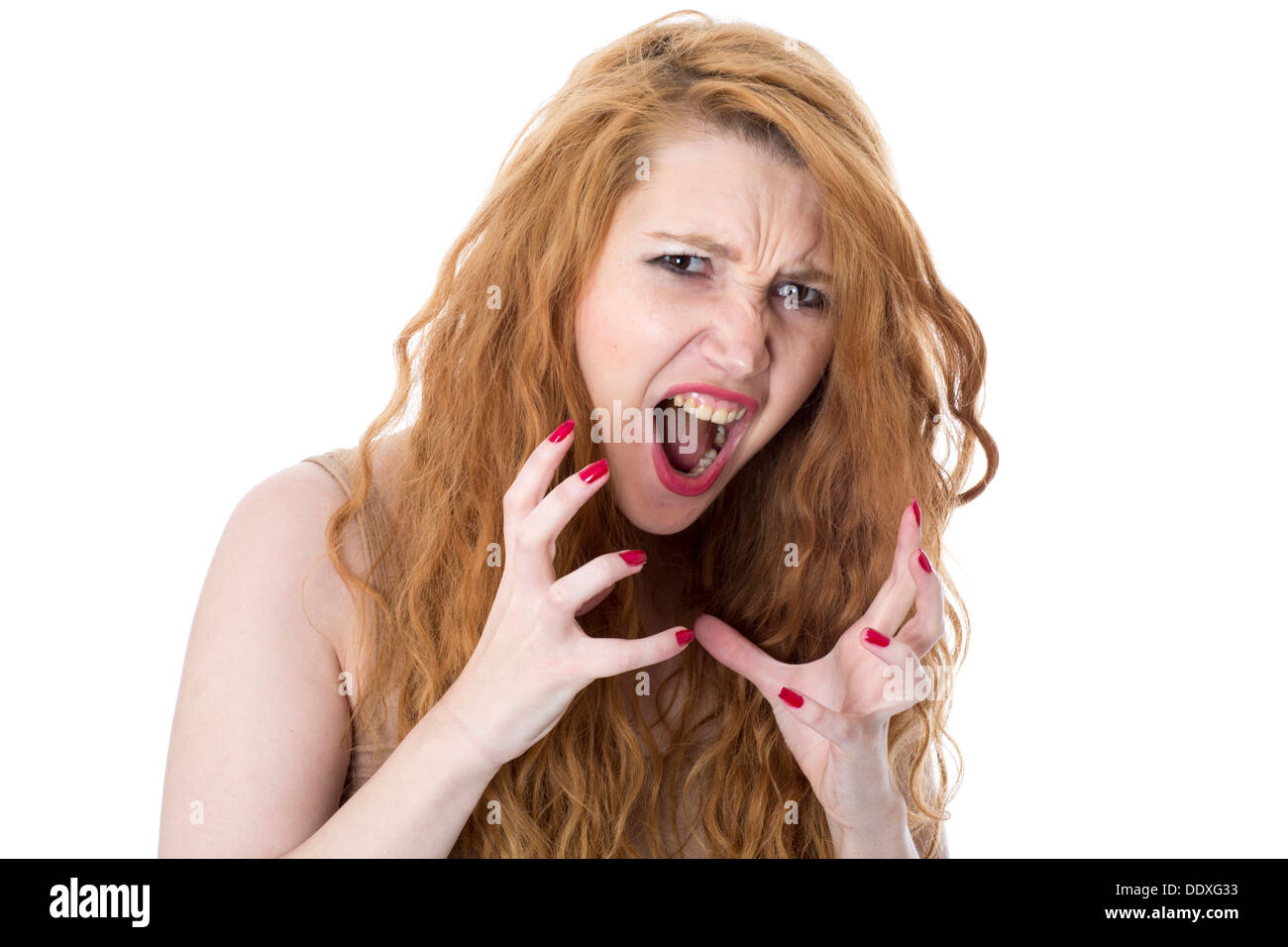 Model Released. Frustrated Angry Young Woman Stock Photo - Alamy