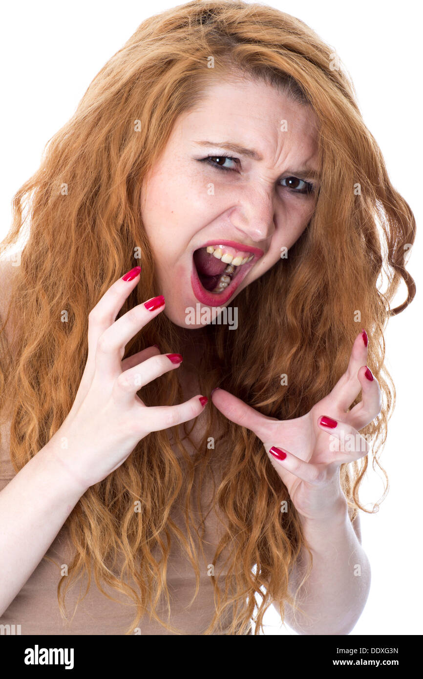 Model Released. Frustrated Angry Young Woman Stock Photo - Alamy