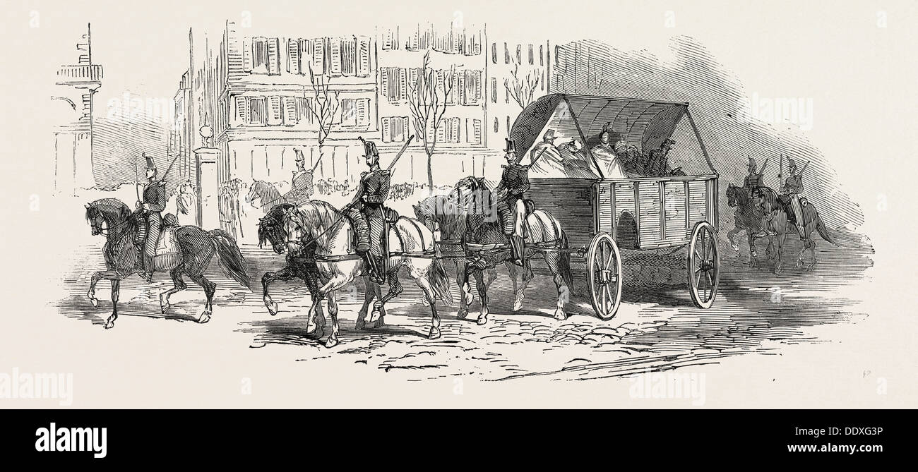 THE REVOLUTION IN FRANCE: WAGGON FOR THE WOUNDED, 1851 Stock Photo - Alamy