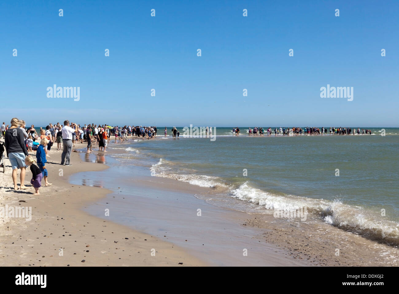 Tourist at Grenen, the very top of Denmark Stock Photo - Alamy