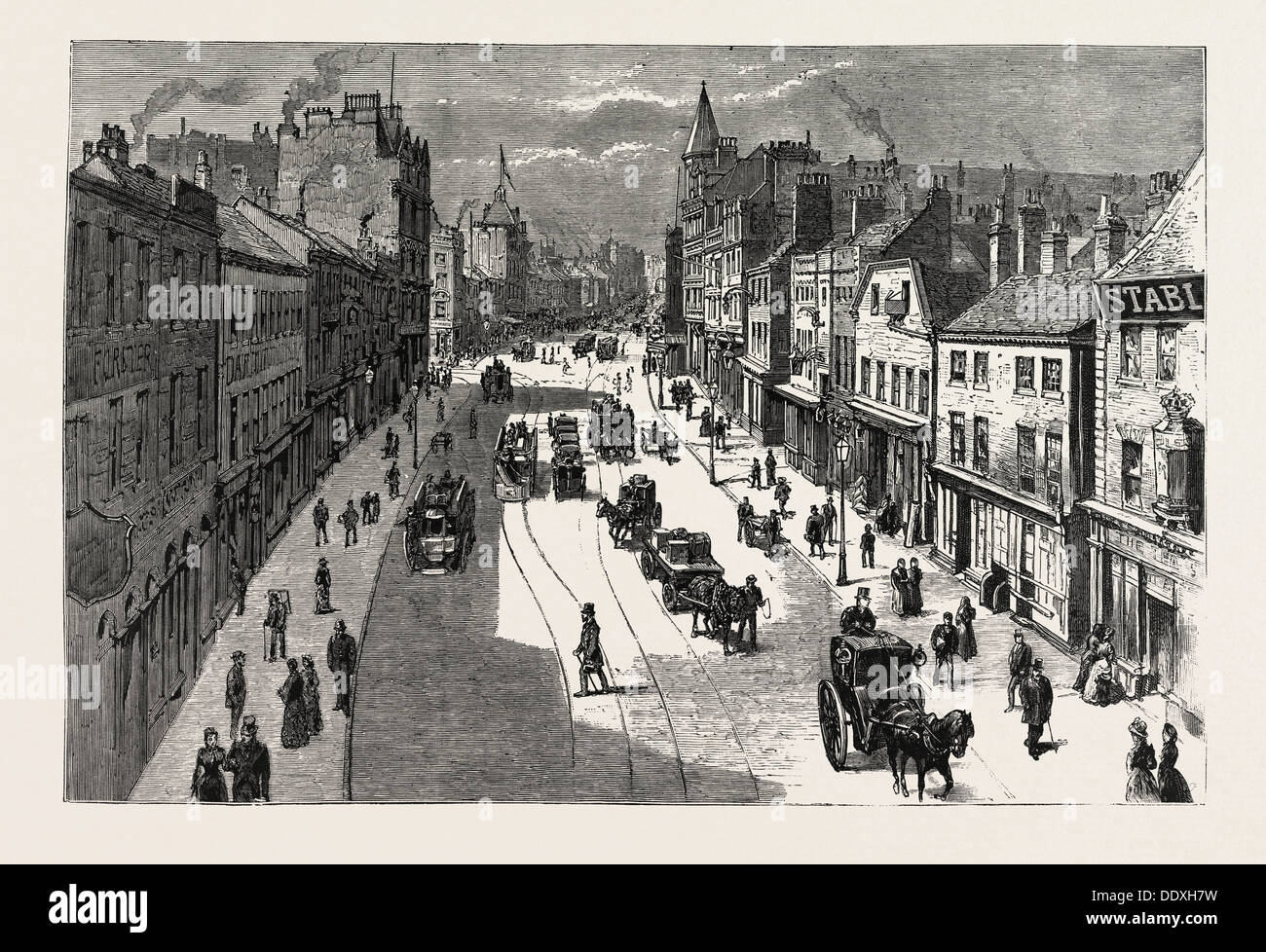LEEDS, BRIGGATE, FROM THE RAILWAY BRIDGE, UK Stock Photo - Alamy