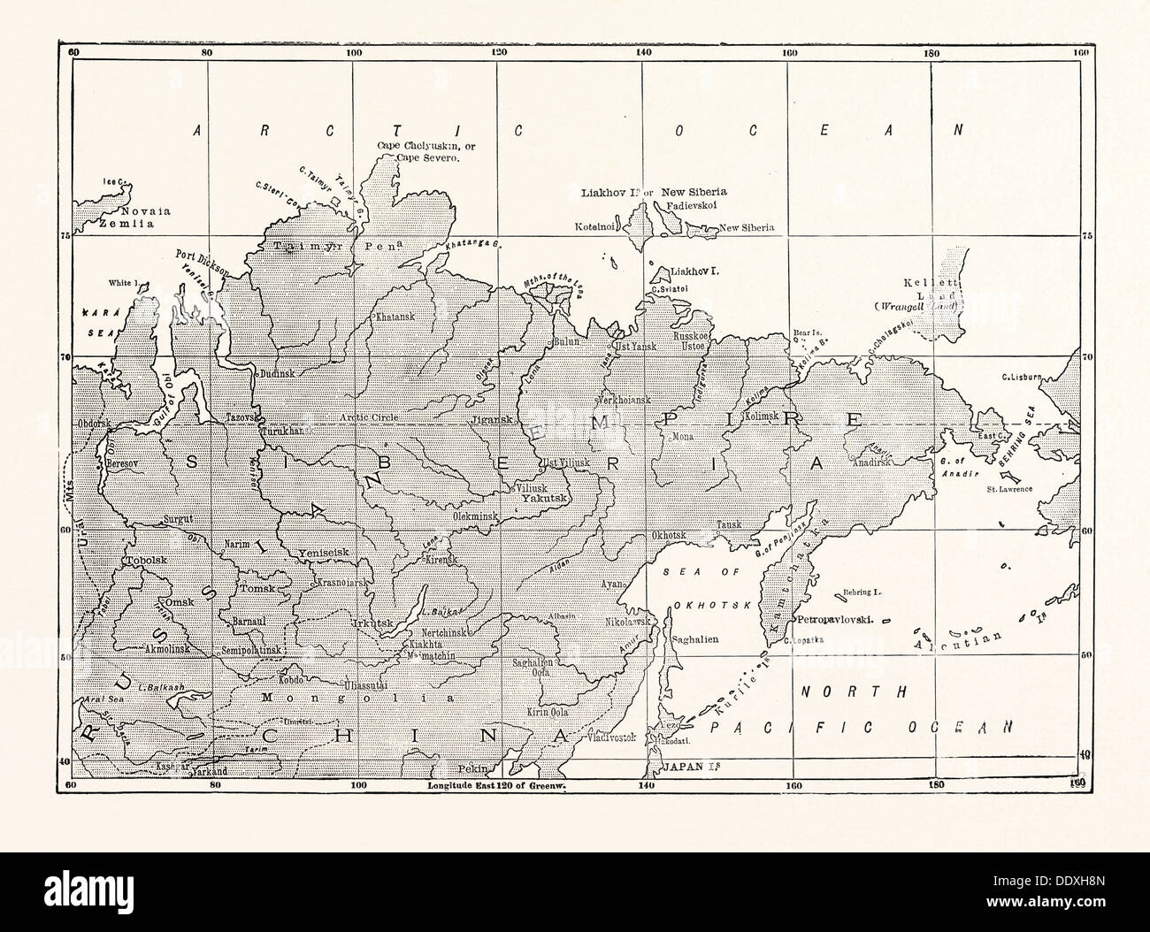 Siberia map hi-res stock photography and images - Alamy
