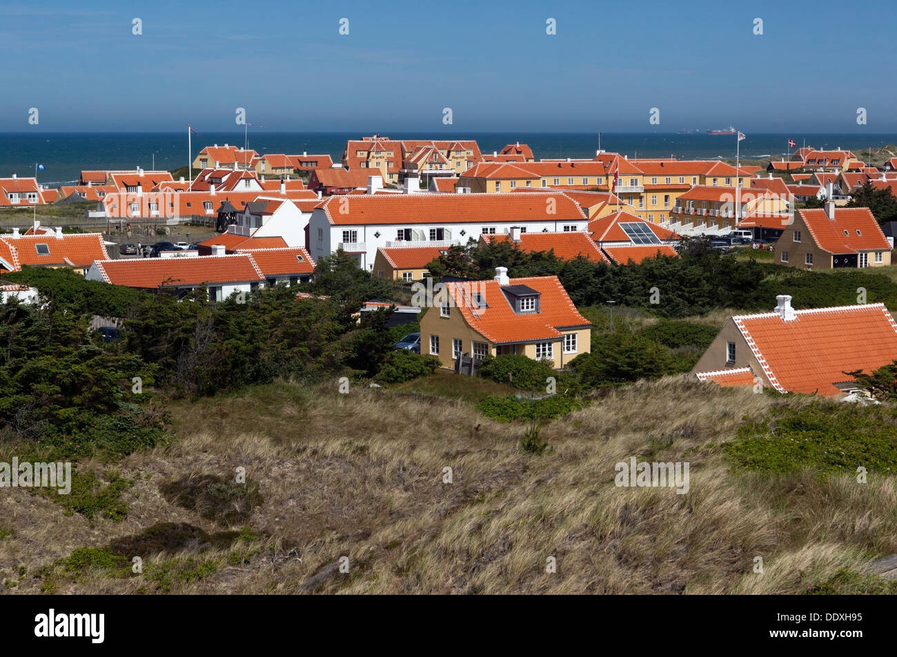 Red roofs in Gammel Skagen. Denmark Stock Photo - Alamy