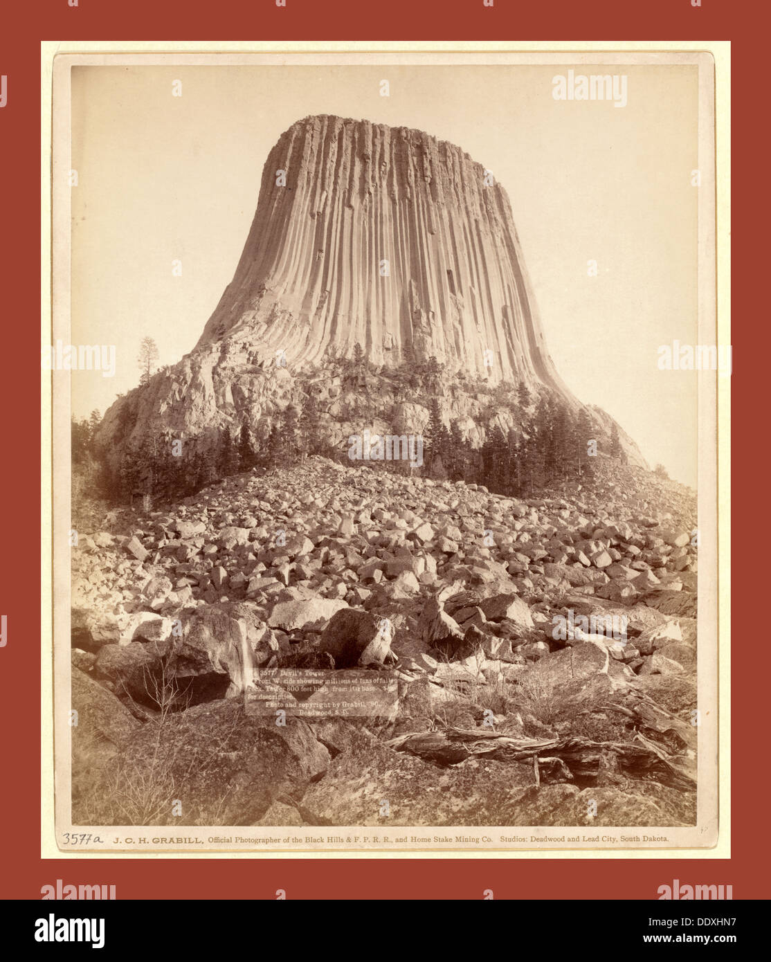 Devil's Tower. From West side showing millions of tons of fallen rock ...