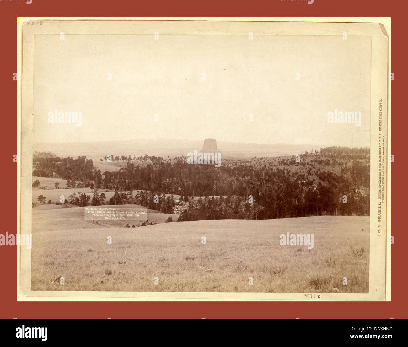 Devil's Tower. From Little Missouri Buttes 4 miles distant Stock Photo ...