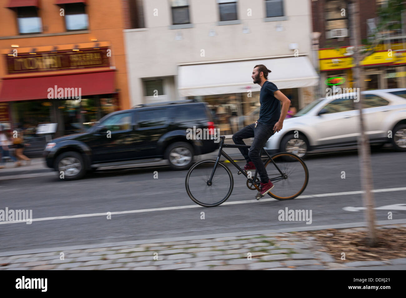 Man Riding Bike In Nyc