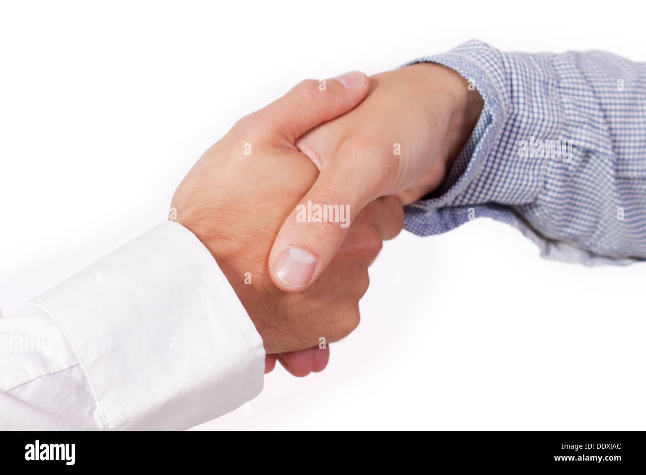business man handshake agreement closeup isolated on white Stock Photo ...