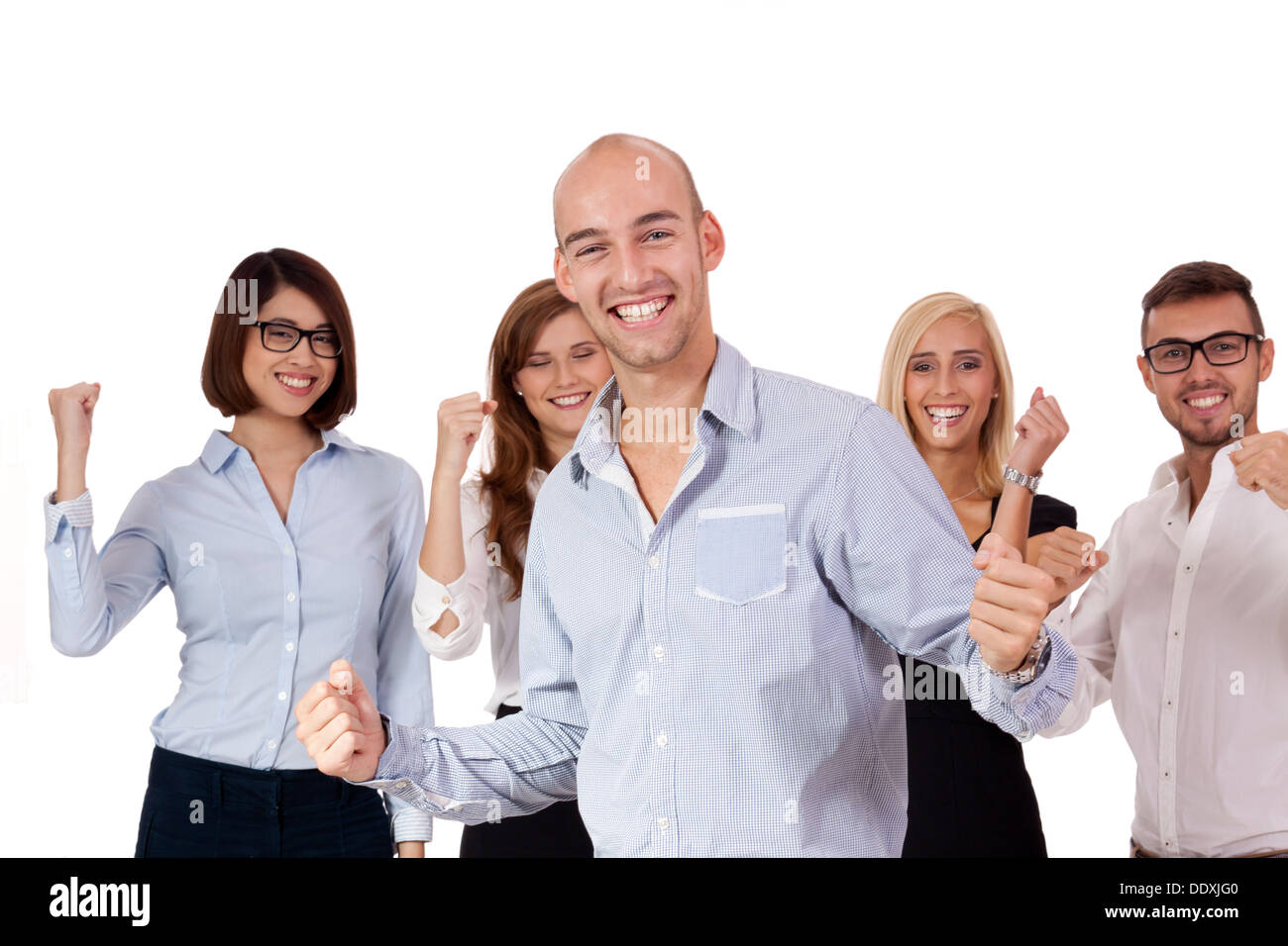 happy people business team group together isolated on white background ...
