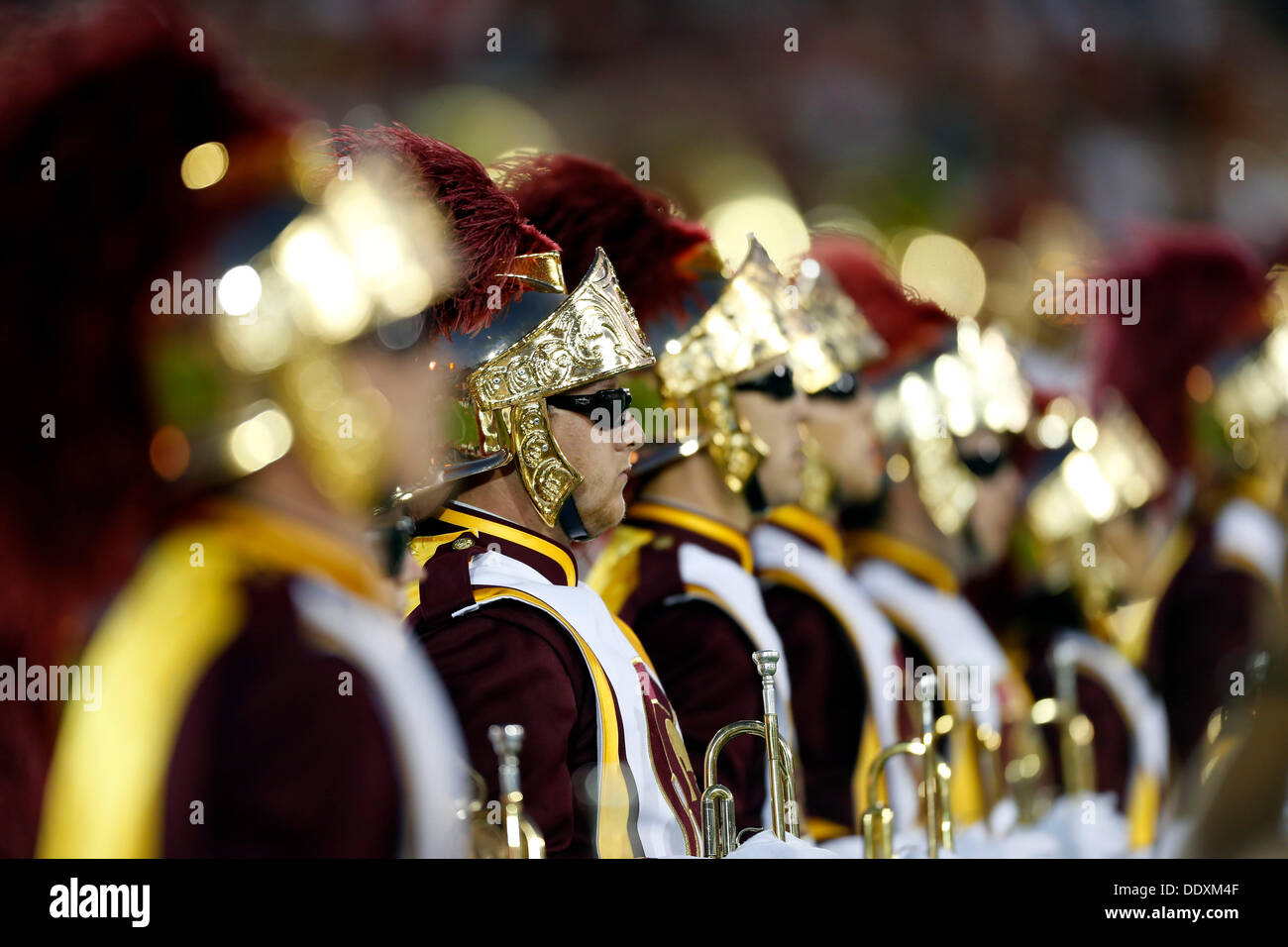 Los Angeles, USA. 7th Sep, 2013. USC Trojans marching band in action ...