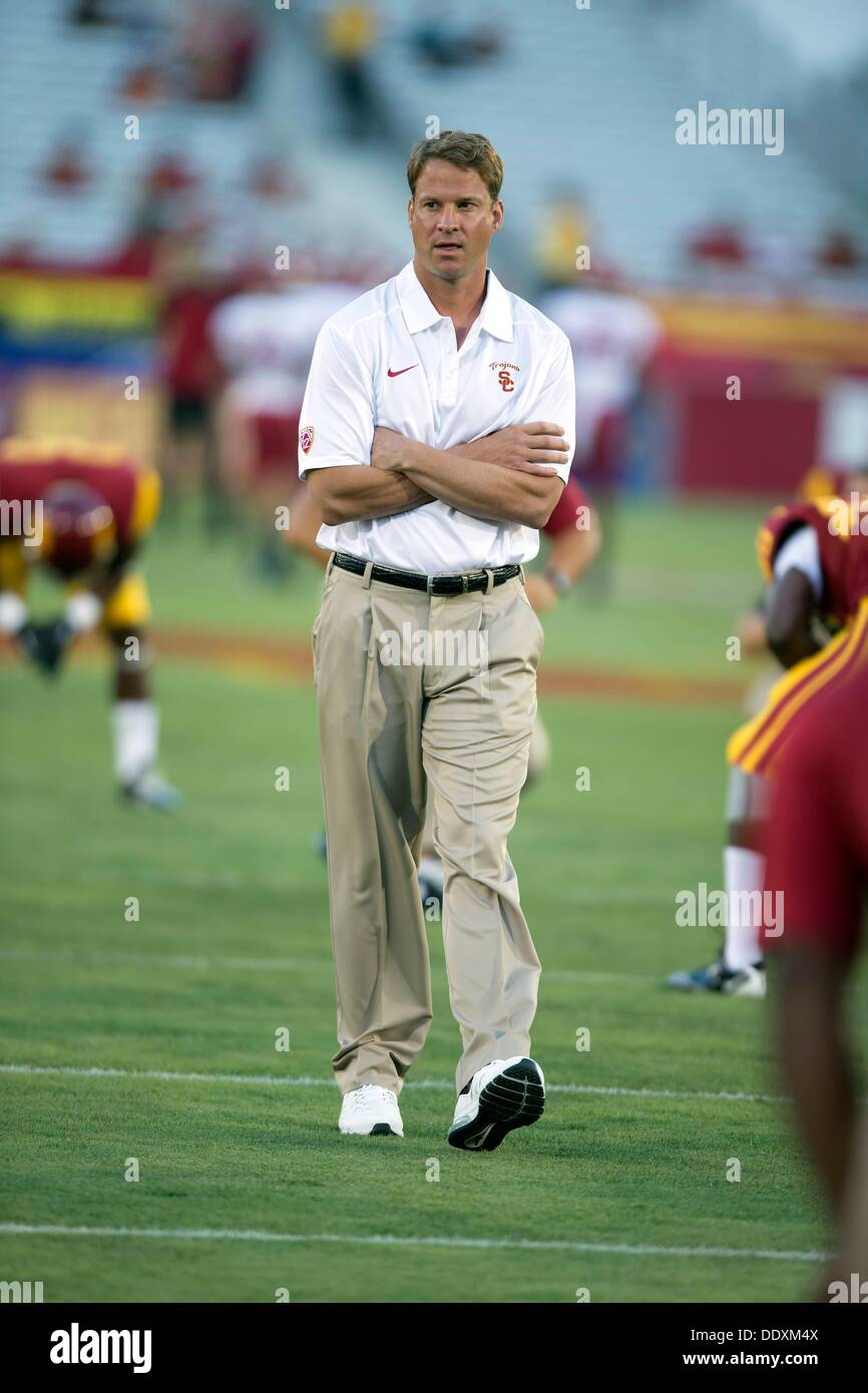 Los Angeles, USA. 7th Sep, 2013. USC Trojans head coach Lane Kiffin in ...