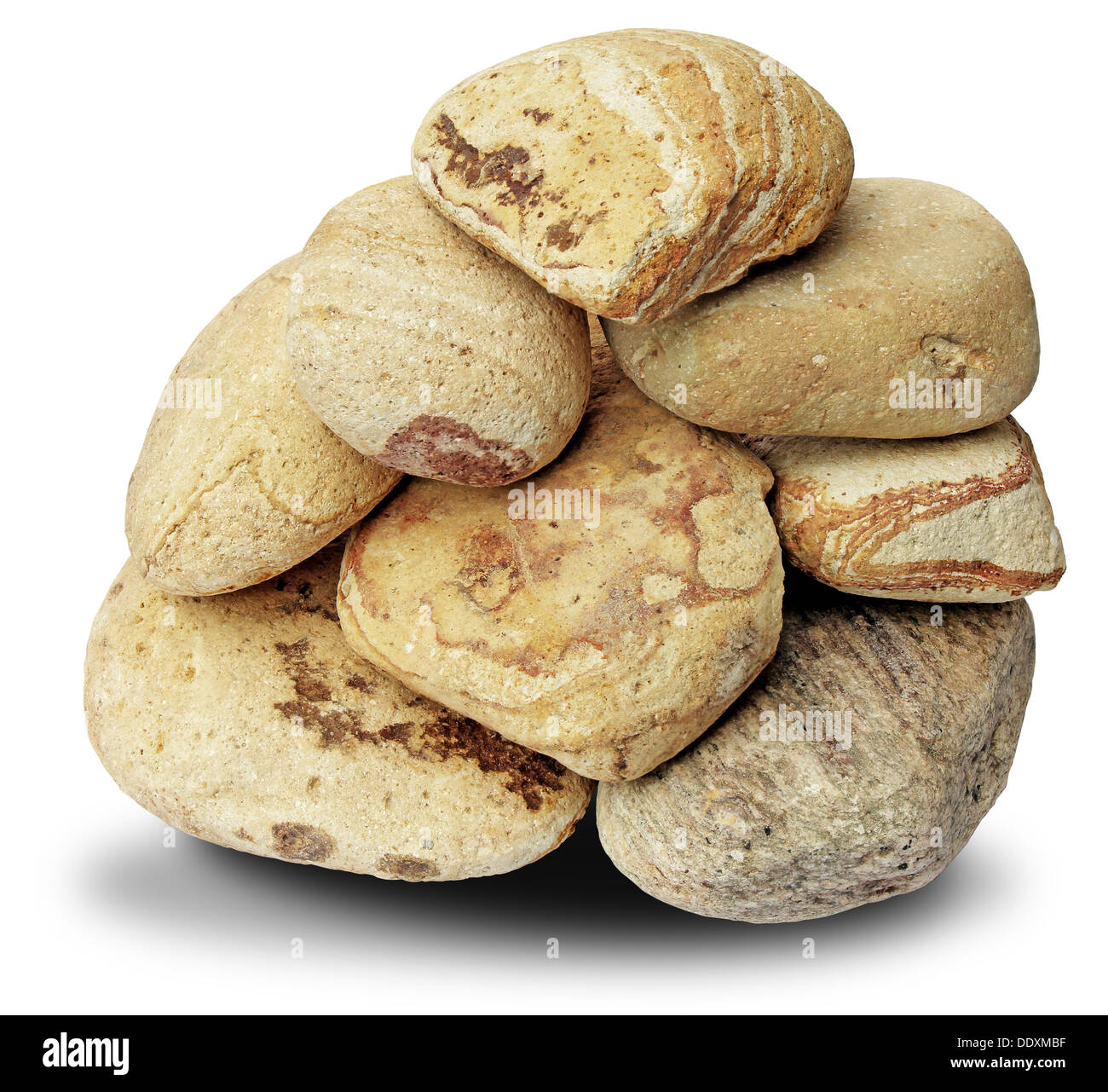 bunch of colorful stones isolated on white background Stock Photo - Alamy