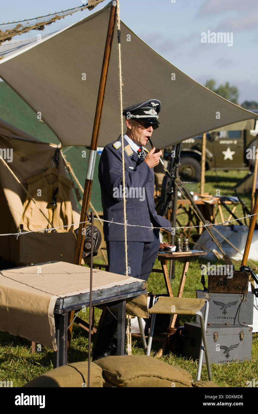 German Officer smoking a pipe Battle at the Victory Show at Cosby Stock ...