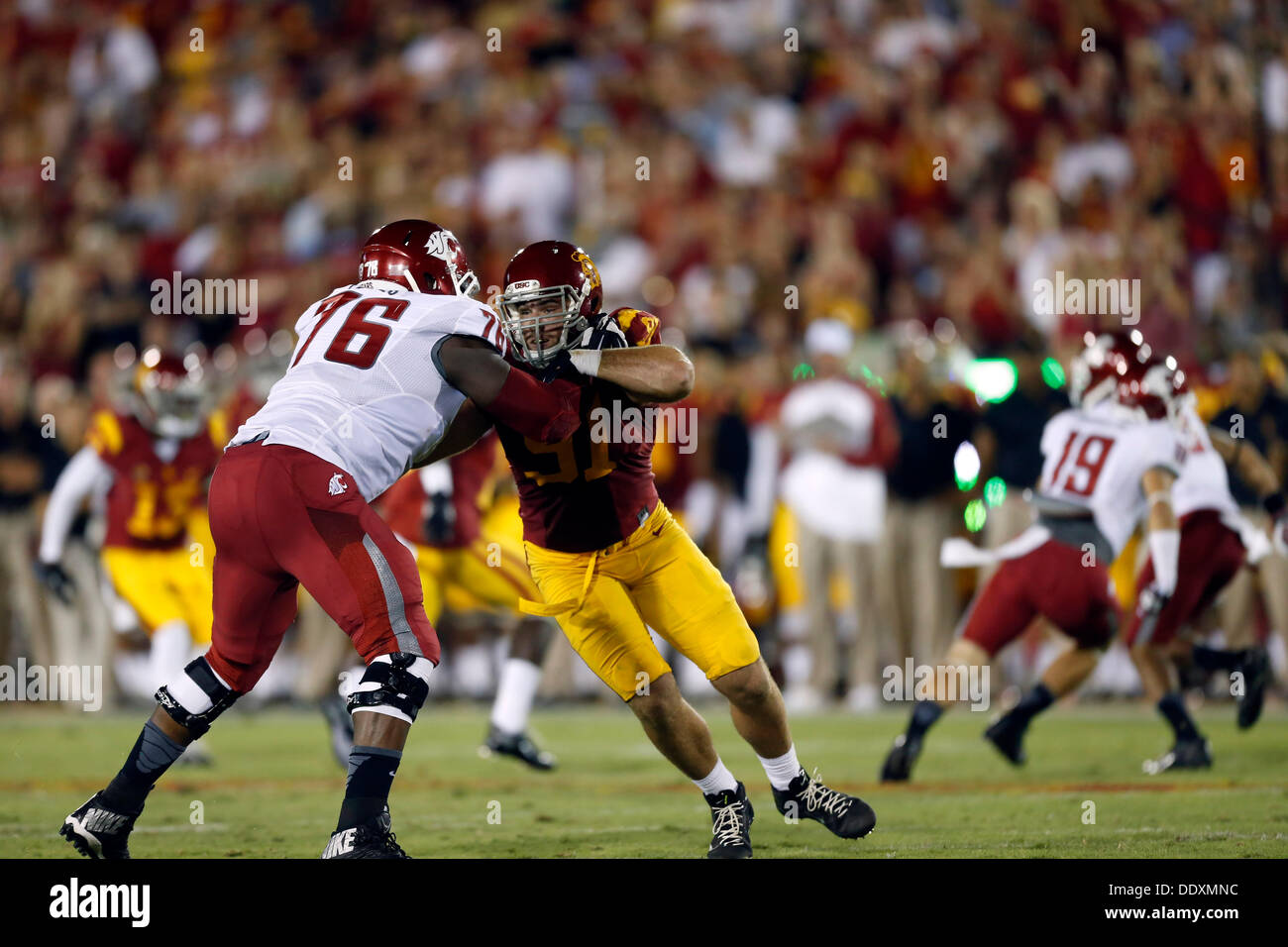 Los Angeles, USA. 7th Sep, 2013. USC Trojans linebacker Morgan Breslin ...
