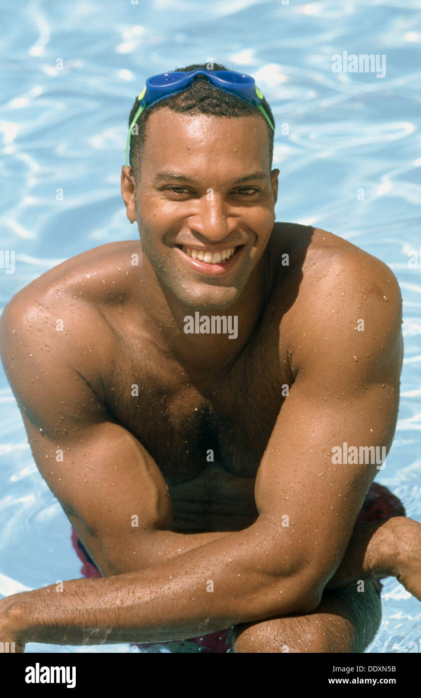 African american swimmer man pool hi-res stock photography and images ...