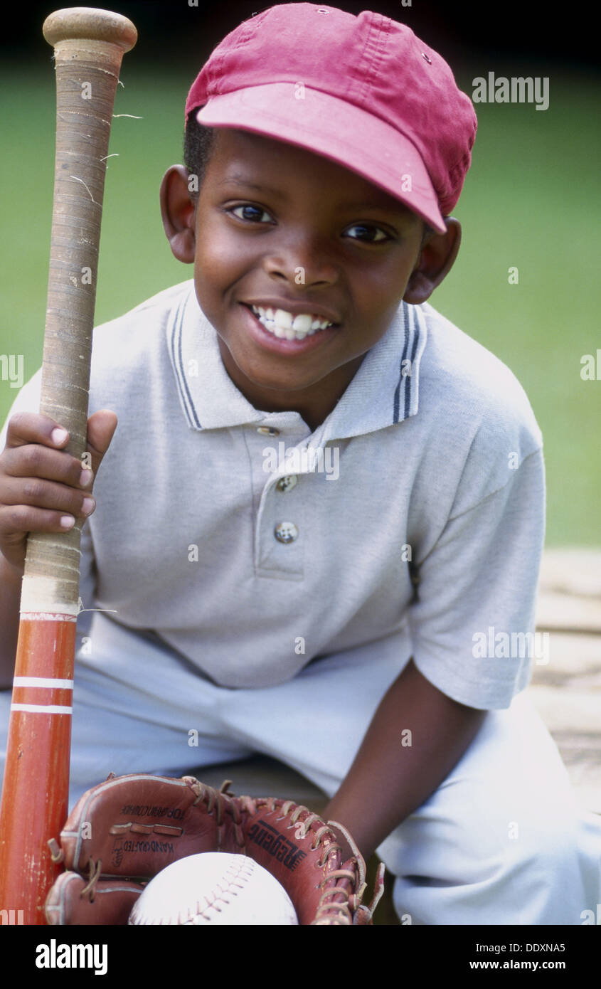 African american child baseball bat hi-res stock photography and images ...