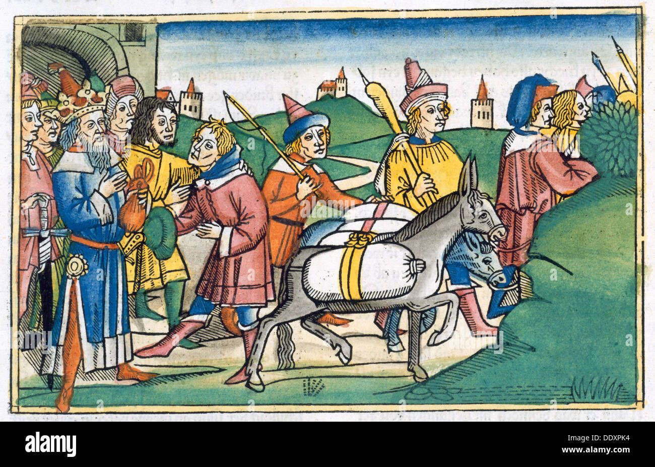 Joseph sends his brothers home with a supply of free food, 15th century ...