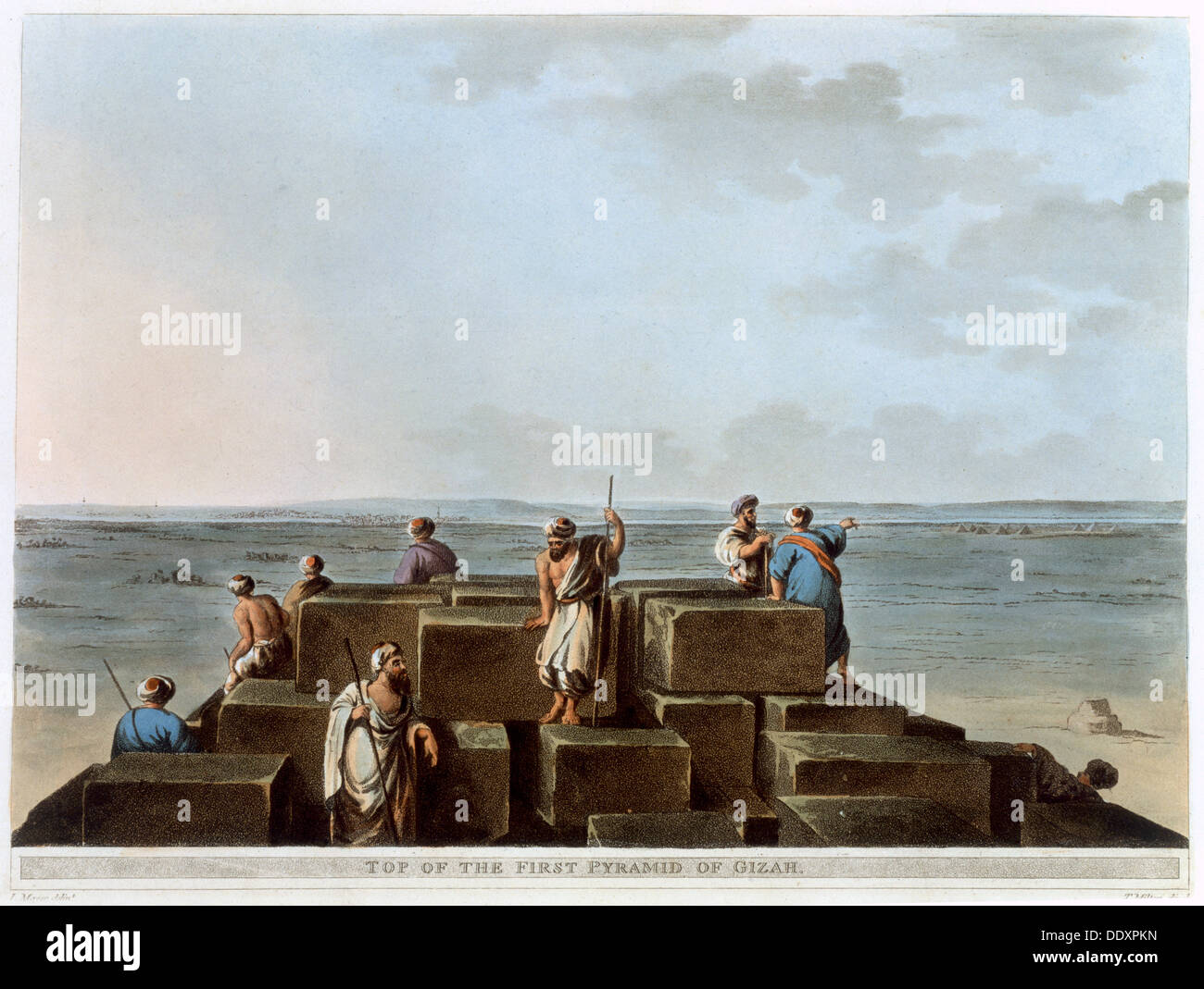 'Top of the First Pyramid of Gizah', Egypt, 1802. Artist: Thomas Milton ...