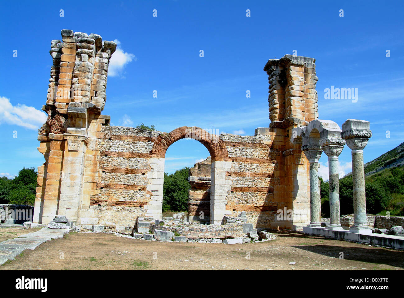 Basilica B, Philippi, Greece. Artist: Samuel Magal Stock Photo - Alamy