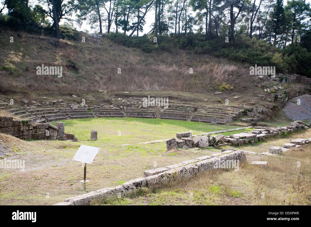 The theatre at Megalopolis, Greece. Artist: Samuel Magal Stock Photo ...