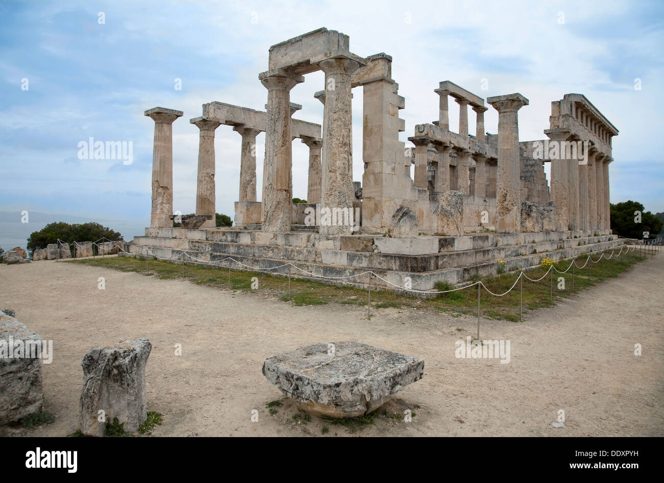 The Temple of Aphaea, Aegina, Greece. Artist: Samuel Magal Stock Photo ...