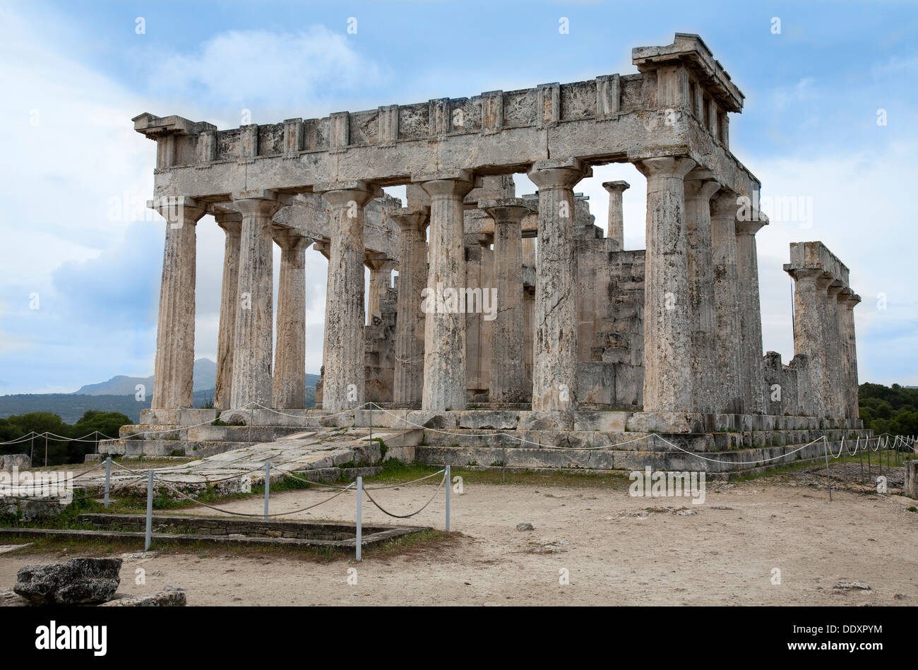 The Temple of Aphaea, Aegina, Greece. Artist: Samuel Magal Stock Photo ...