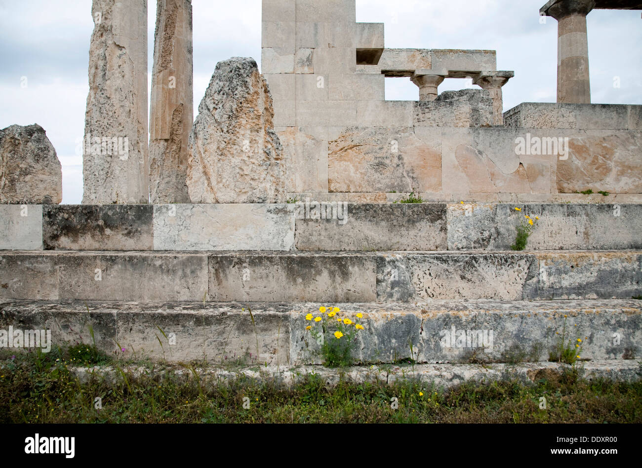 The Temple of Aphaea, Aegina, Greece. Artist: Samuel Magal Stock Photo ...