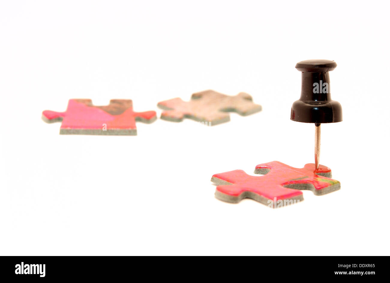 Buttons and puzzle on a white background Stock Photo - Alamy