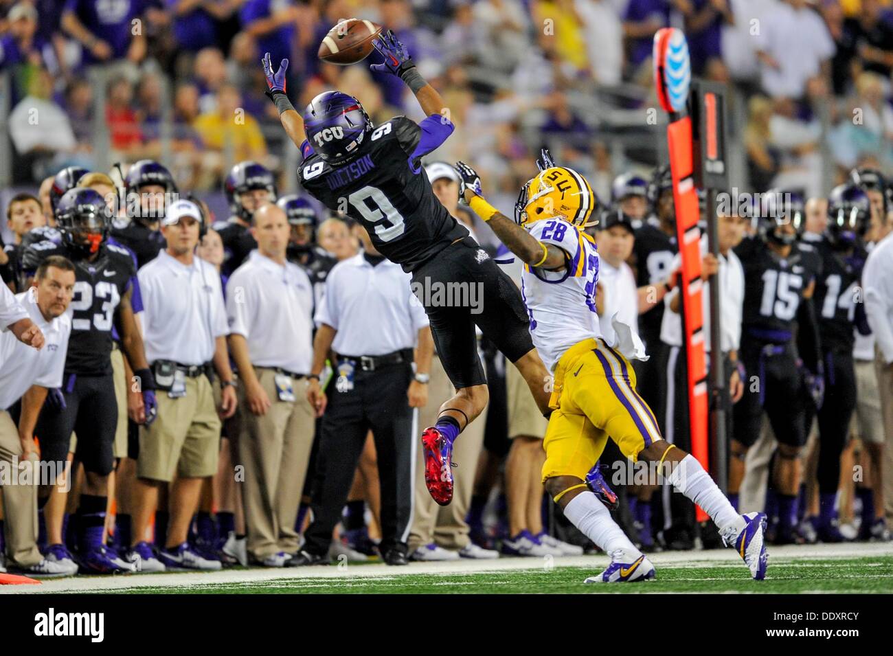 Aug. 31,2013:.TCU Horned Frogs wide receiver Josh Doctson (9) leaps and ...
