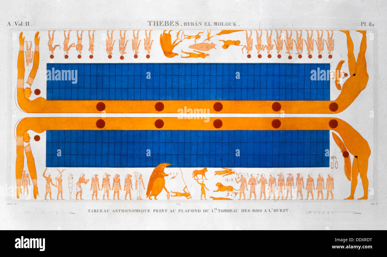Ancient Egyptian astronomical table, c1822. Artist: Leroy Stock Photo ...
