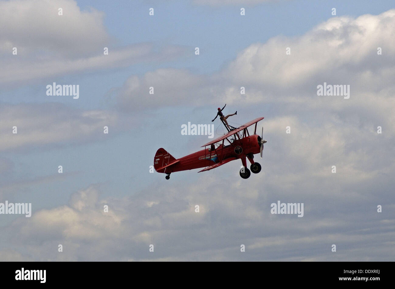 Carol Pilon performing wingwalking during Bogotville International ...