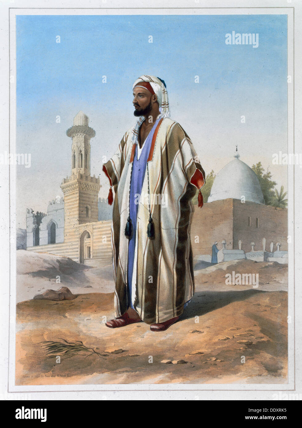 A fellah dressed in a haba, 1848. Artist: Charles Bour Stock Photo - Alamy