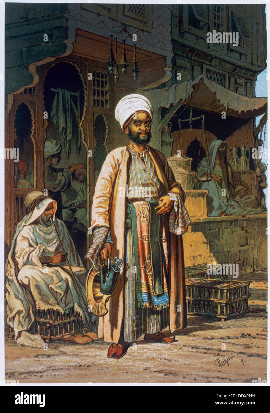 The barber, 1862. Artist: Amadeo Preziosi Stock Photo - Alamy