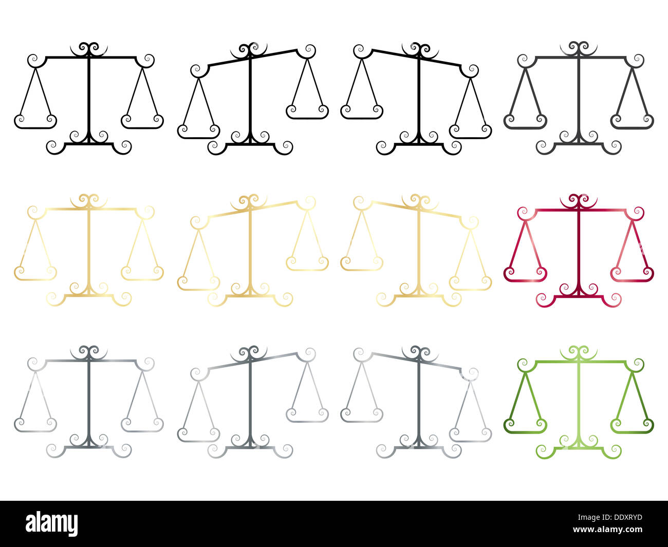 set of elegance scales icons Stock Photo - Alamy