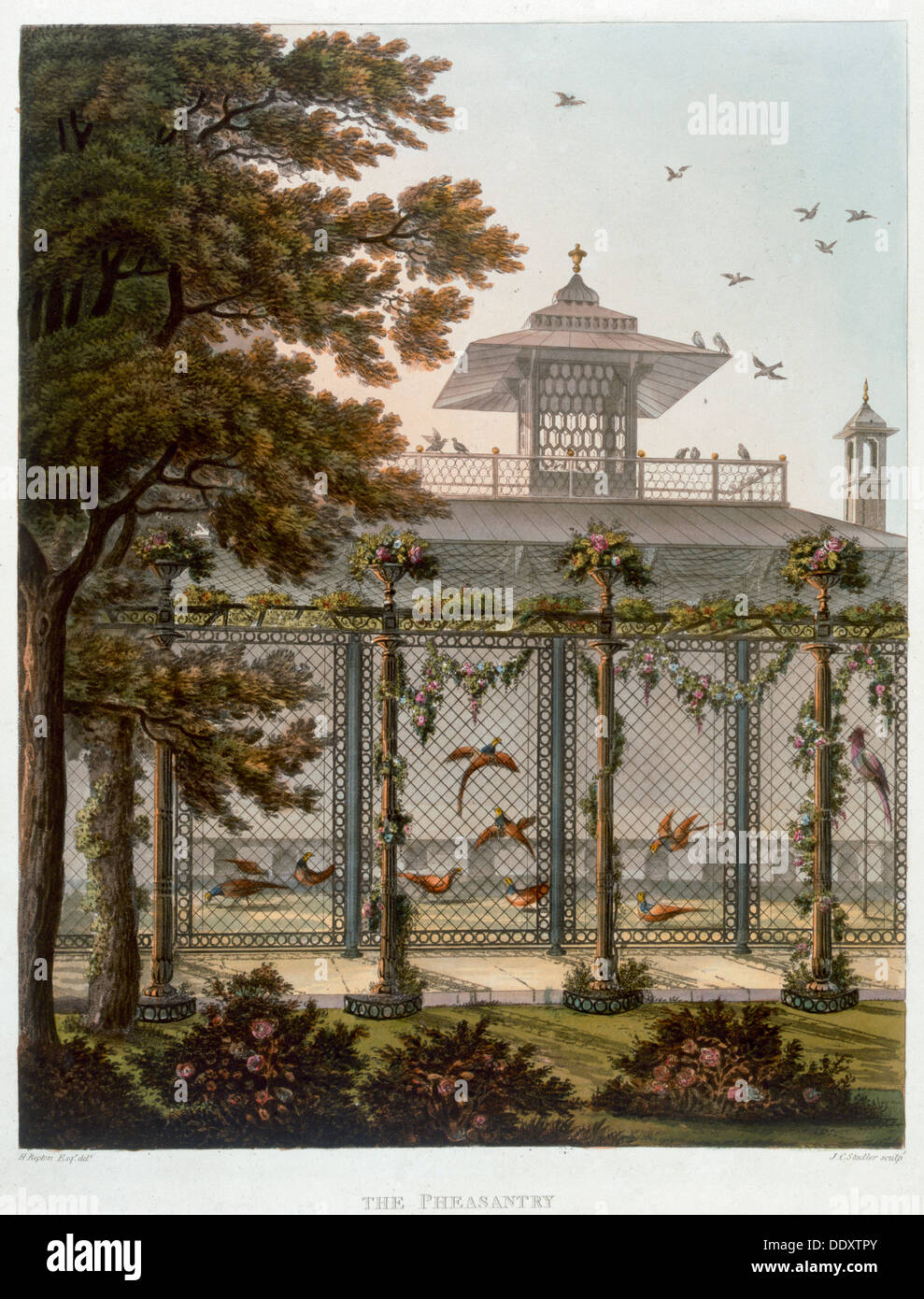 'The Pheasantry', 1808. Artist: Joseph Constantine Stadler Stock Photo ...