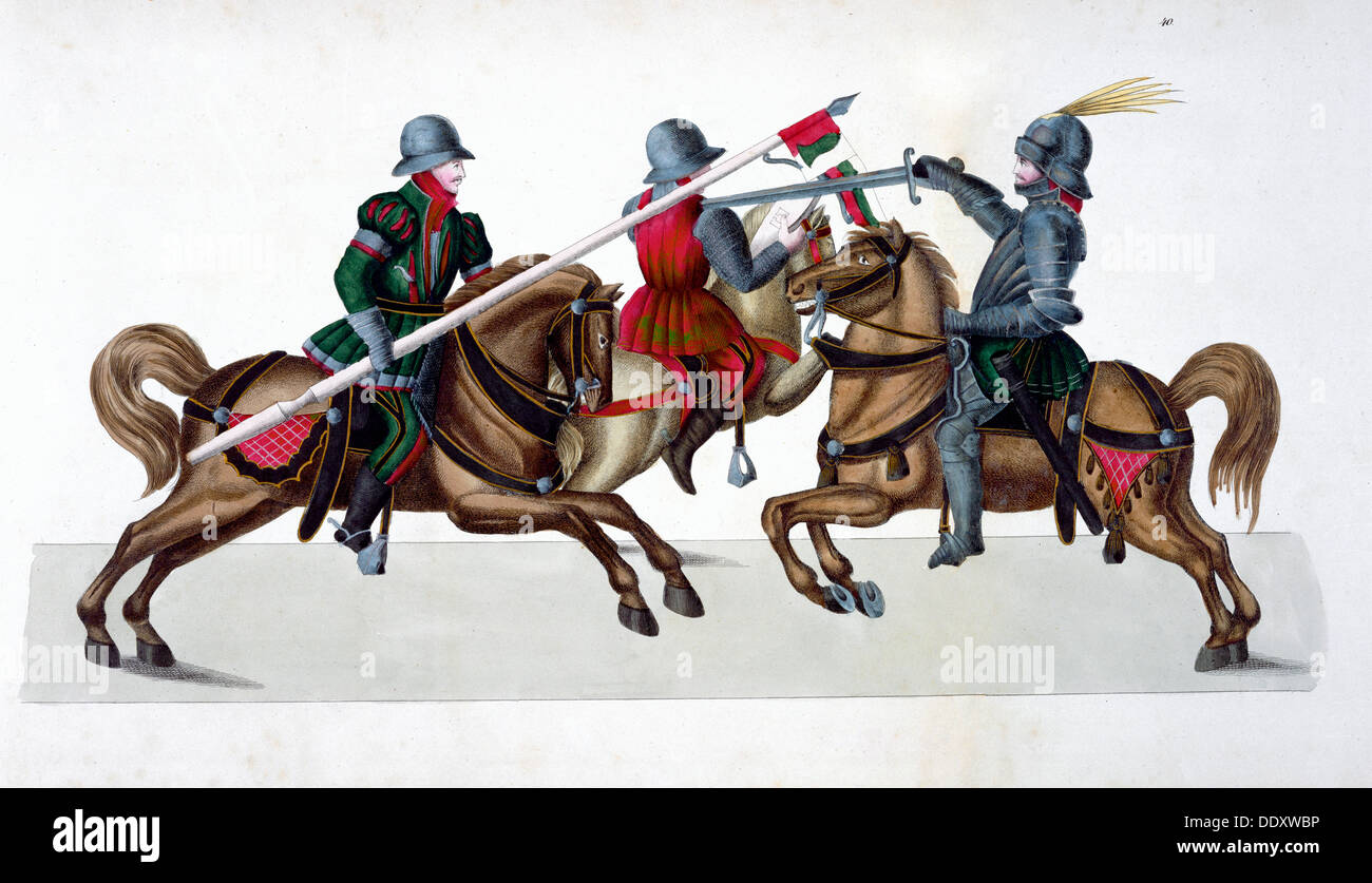 Jousting knight charging hi-res stock photography and images - Alamy
