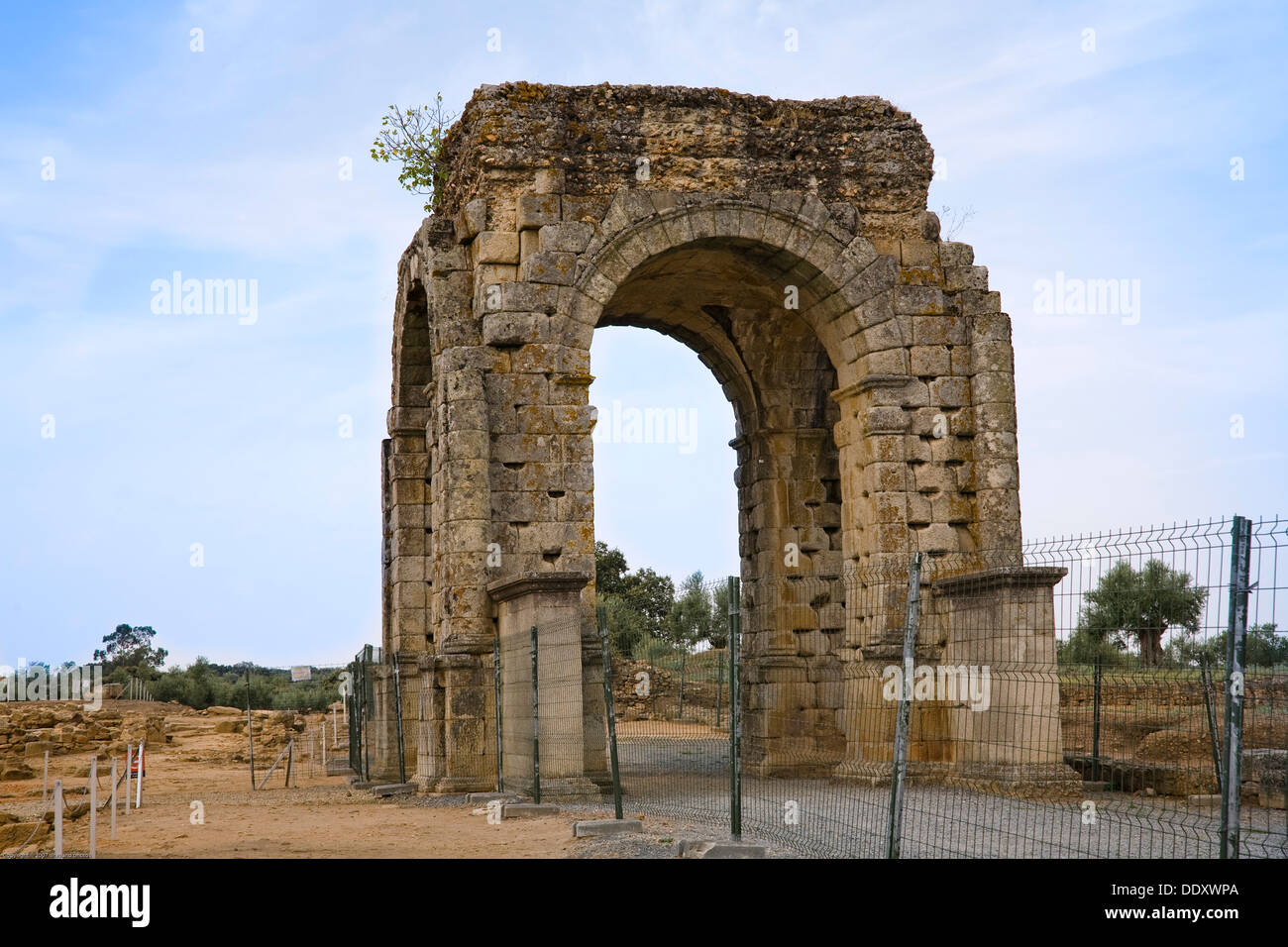 Four-sided arch, Caparra, Spain, 2007. Artist: Samuel Magal Stock Photo ...