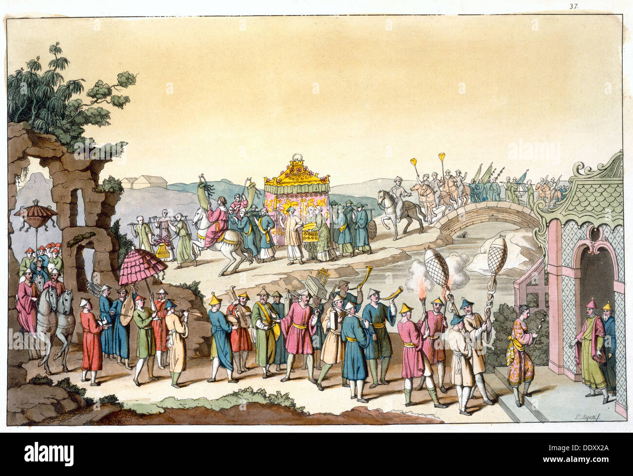 Procession to a Taoist traditional wedding, China, c1820-1839. Artist ...