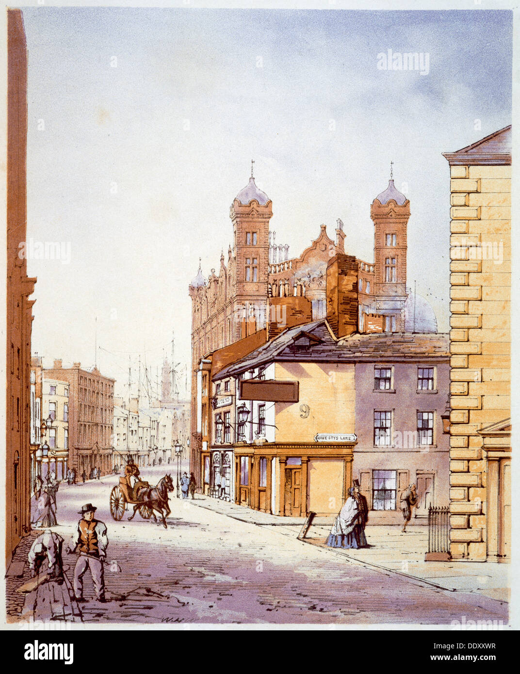 The Sailors' Home, from Hanover Street, Liverpool, 1864. Artist ...