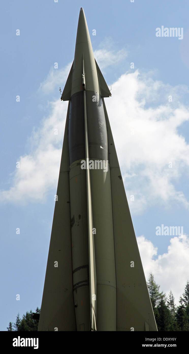 rocket military ready to go from the ramp of the secret military base ...