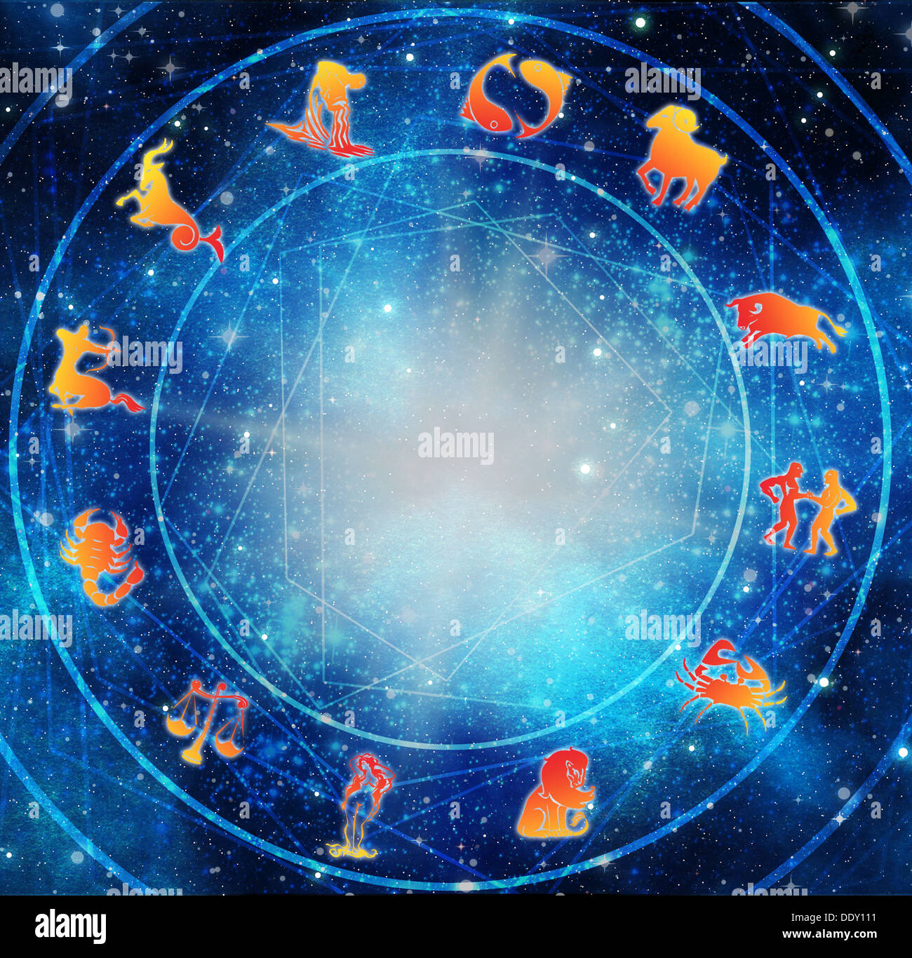 all zodiac signs, astrology and horoscope concept Stock Photo - Alamy