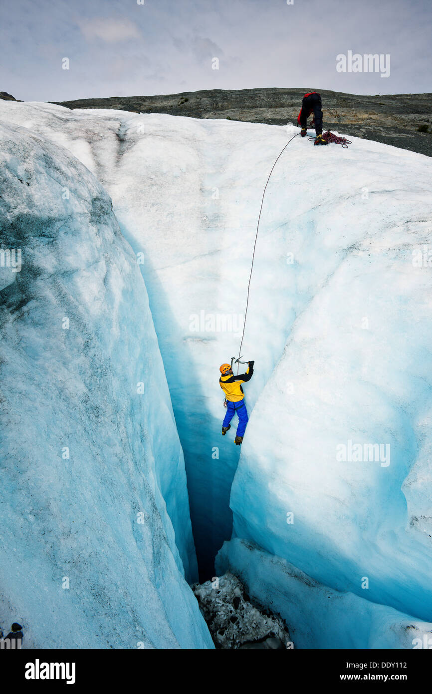 Mountaineers abseiling, climbing, Matanuska Glacier Stock Photo - Alamy