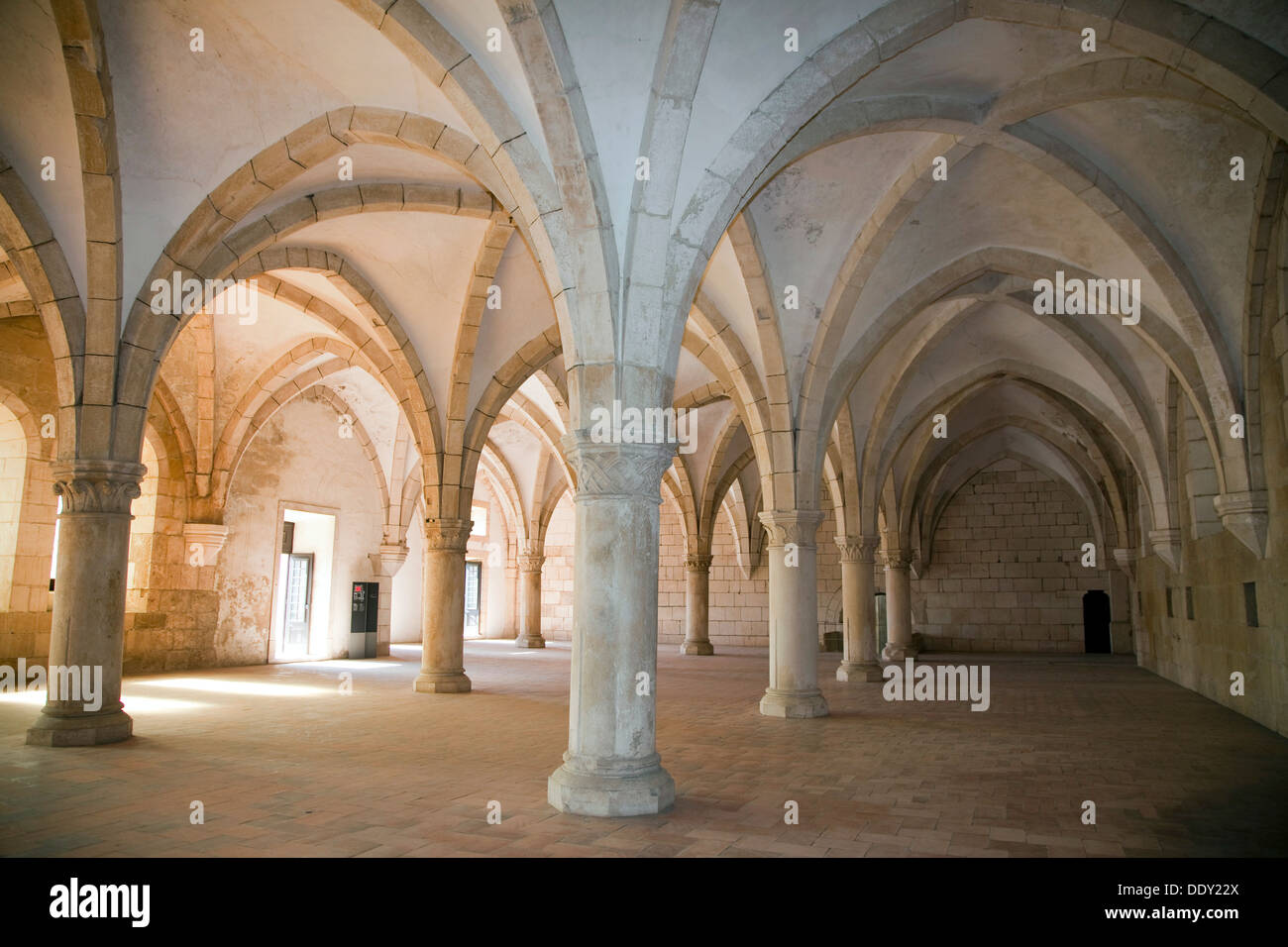 Monks' hall with Gothic vault, Monastery of Alcobaca, Alcobaca ...