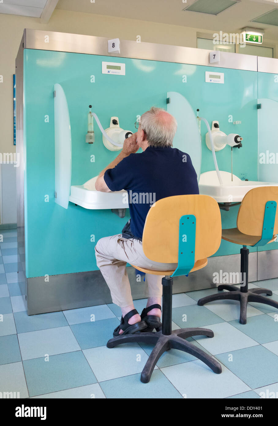 Inhalation therapy at the Rimini terme thermal spa, Rimini, Italy Stock ...