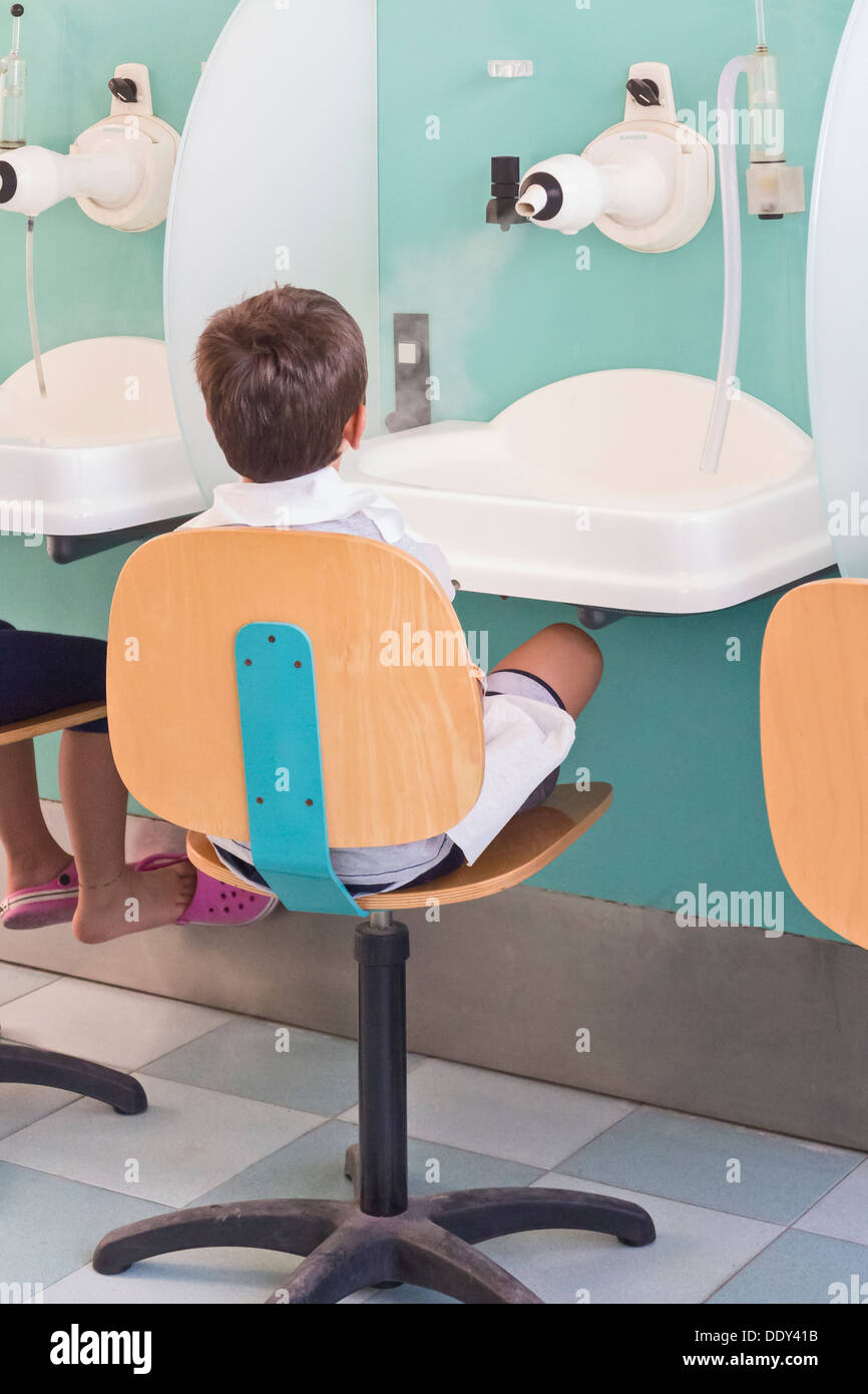 Inhalation therapy at the Rimini terme thermal spa, Rimini, Italy Stock ...