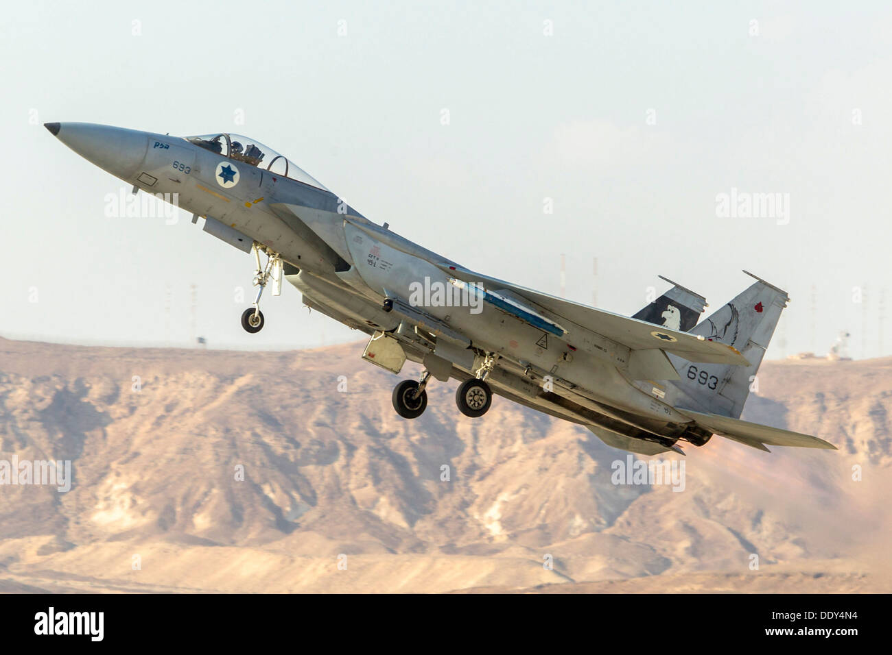 Israeli Air force (IAF) Fighter jet F-15 (BAZ)at takeoff Stock Photo ...
