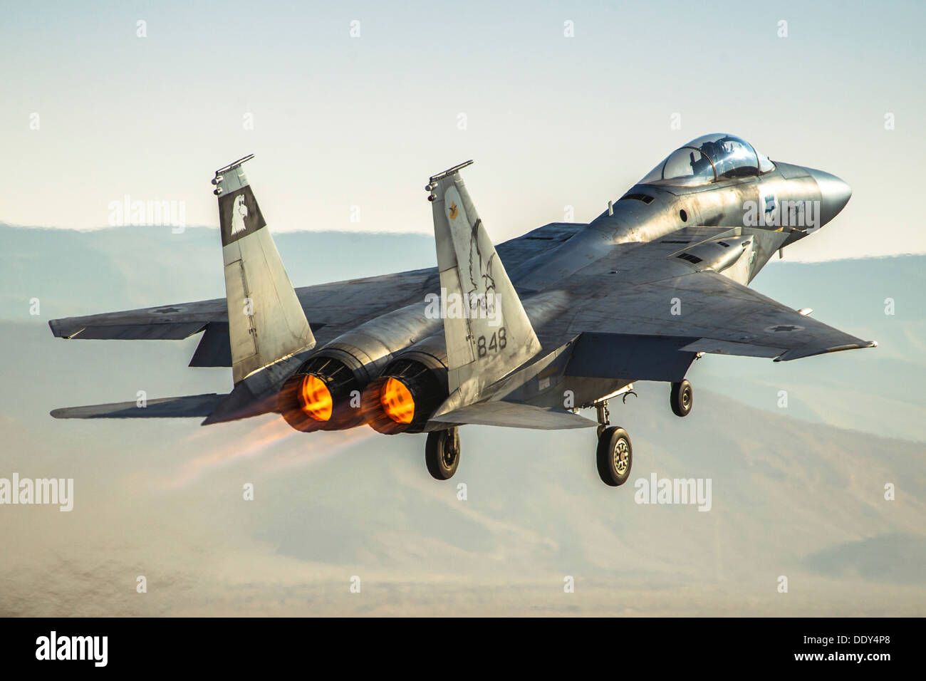 Israeli Air force (IAF) Fighter jet F-15 (BAZ)at takeoff Stock Photo ...