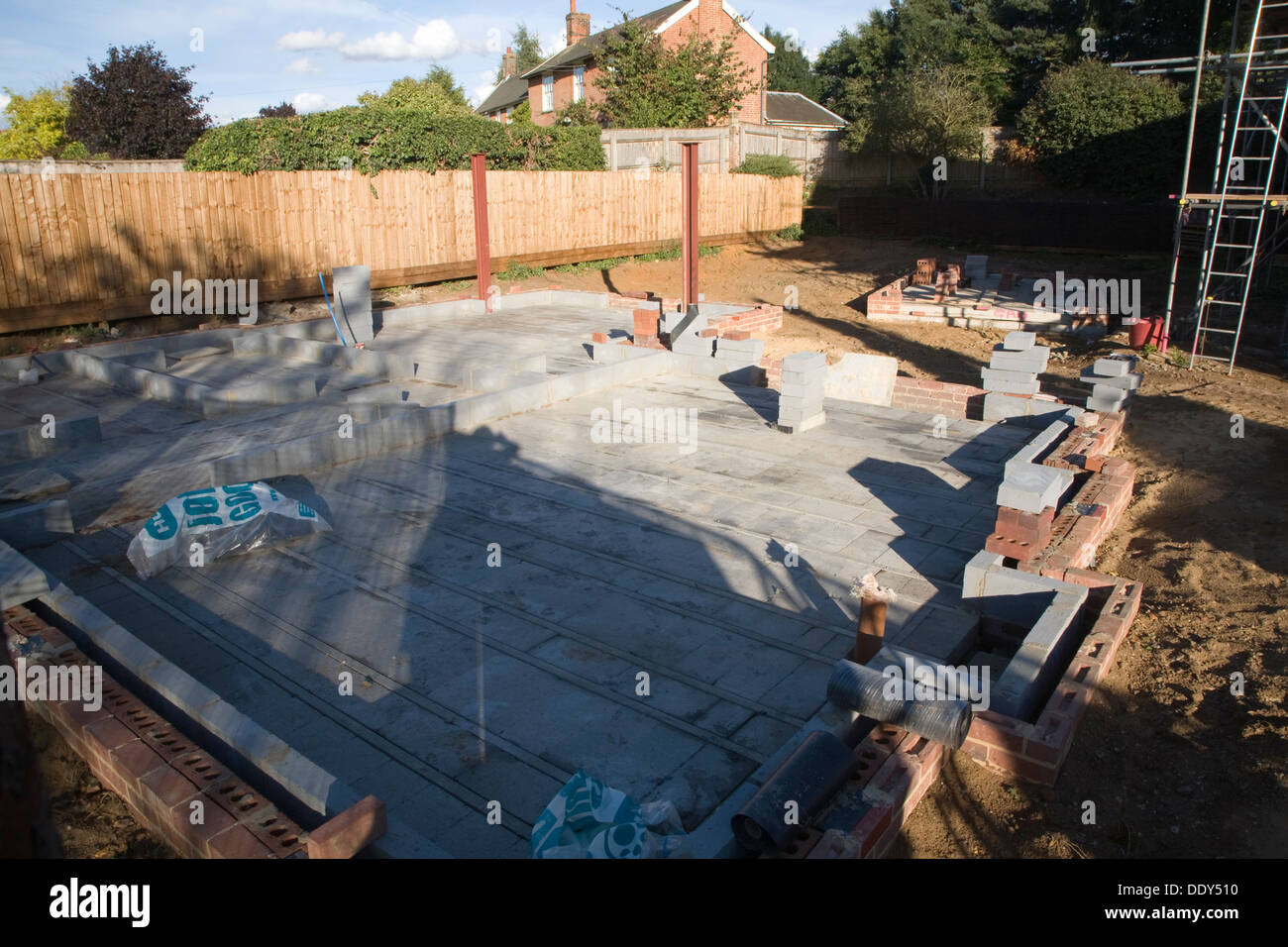 Concrete base for house building construction UK Stock Photo - Alamy