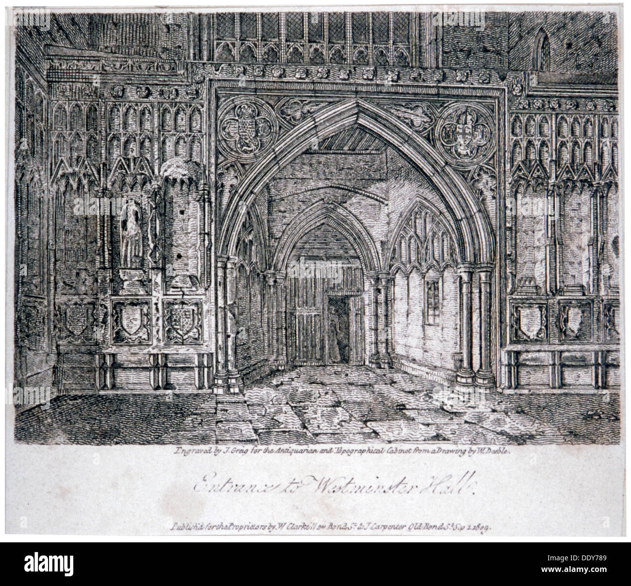 View of the entrance to Westminster Hall, London, 1809. Artist: John ...